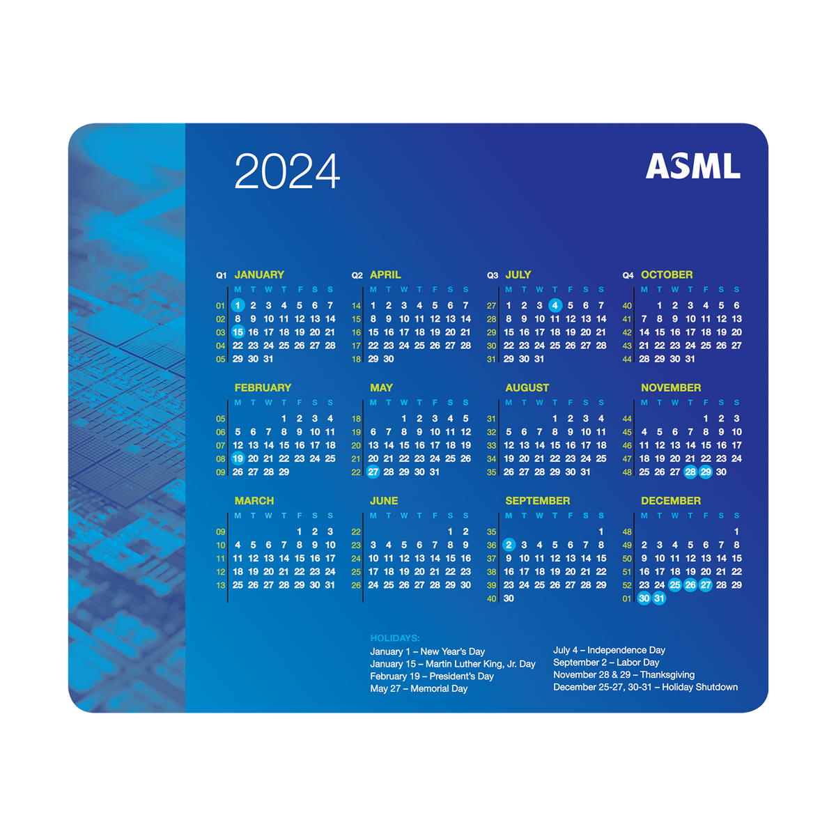 2024 Calendar Mousepad – ASML Store
